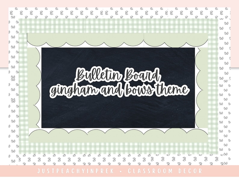 Gingham & Bows Bulletin Board Borders | Pastel Classroom Decor (digital ...