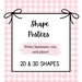 Gingham and Bows Theme Classroom 3D 2D Shapes Posters in Soft Pastel ...