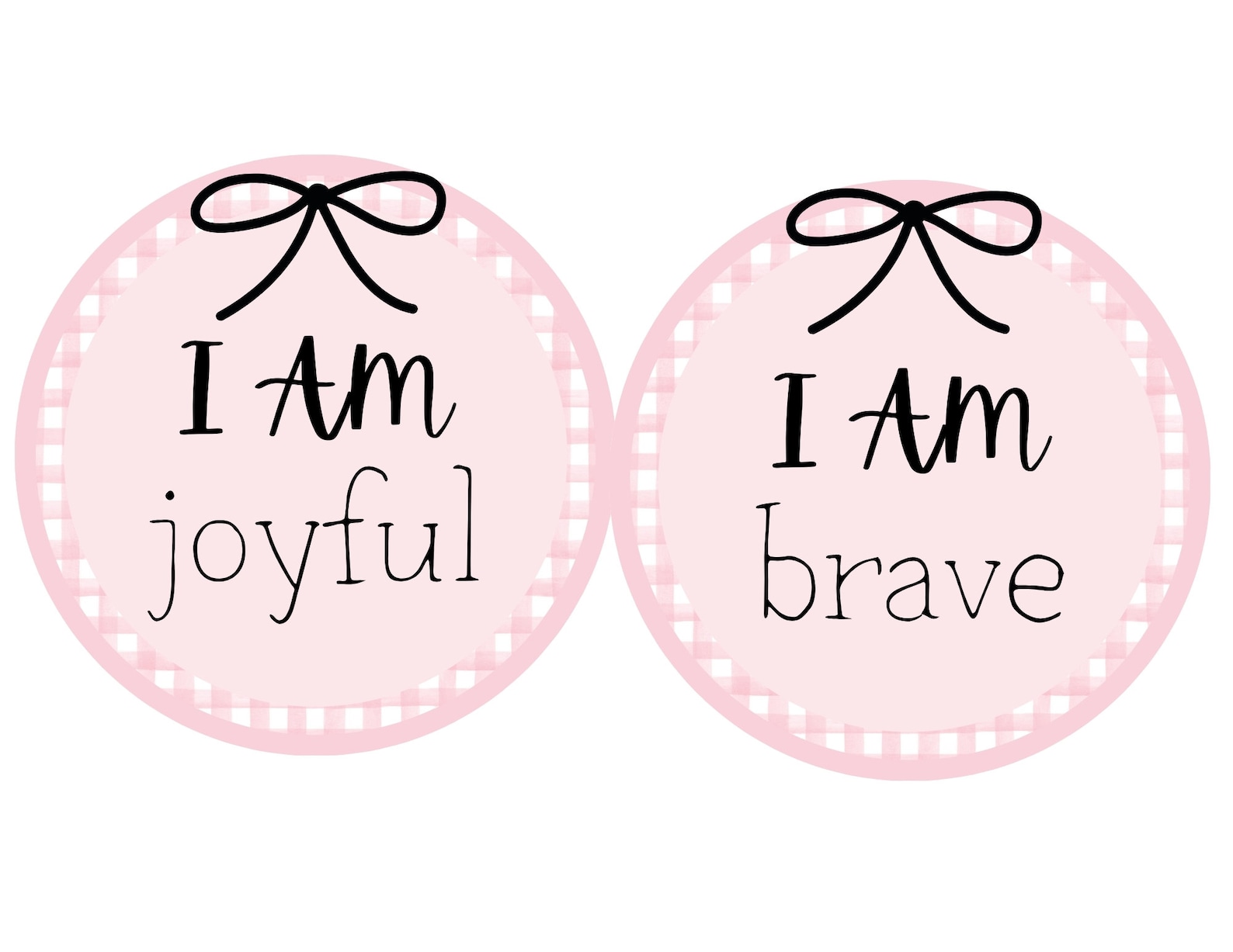 Gingham and Bows Classroom Theme Affirmation Station Set in Soft ...
