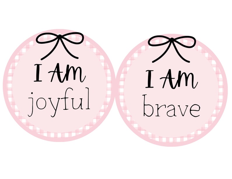 Gingham and Bows Classroom Theme Affirmation Station Set in Soft ...