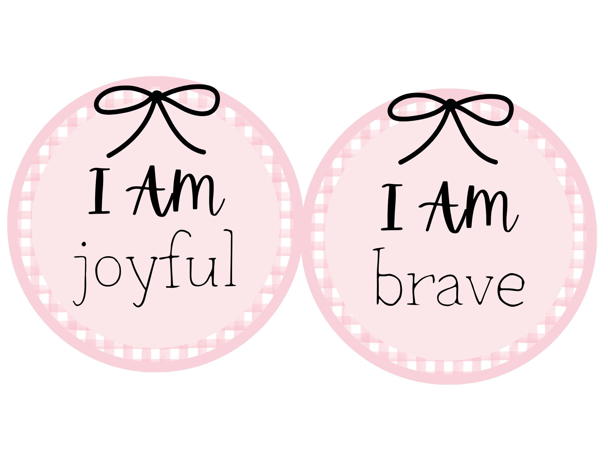 Gingham and Bows Classroom Theme Affirmation Station Set in Soft ...