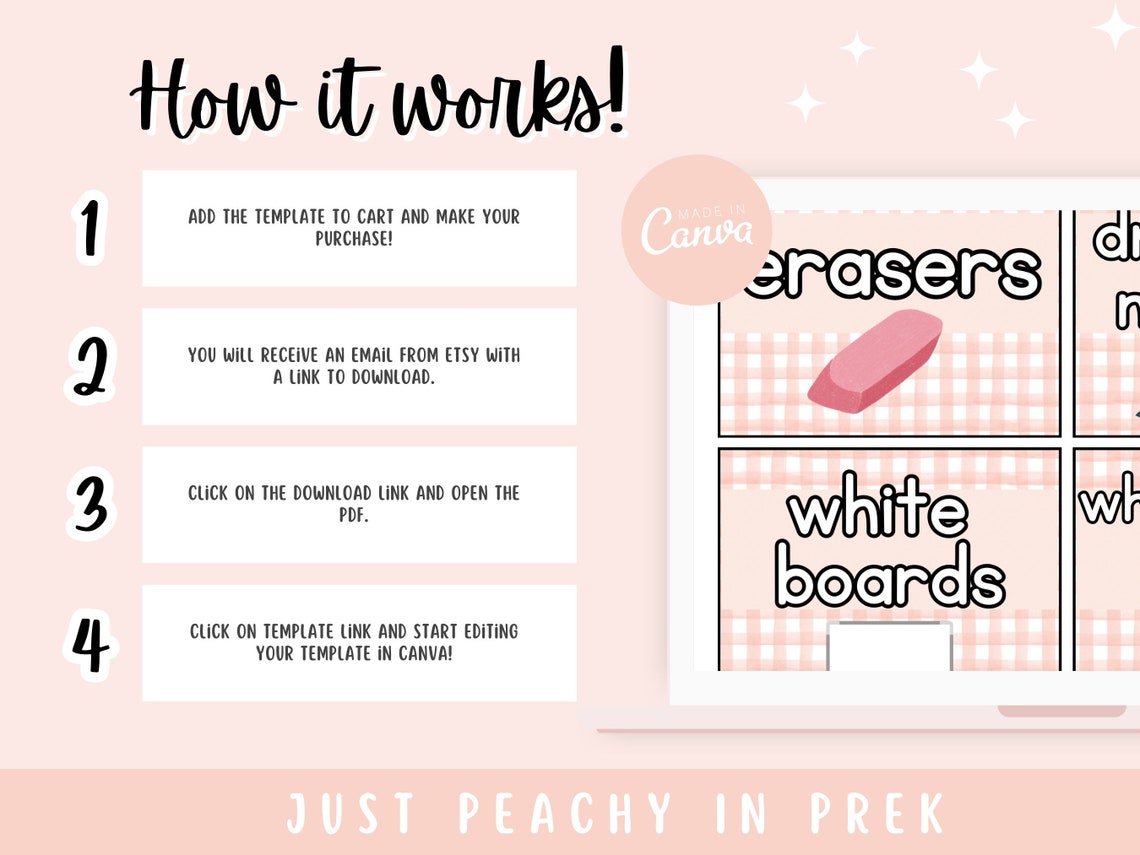 Gingham & Bows Classroom Supply Labels | Editable Teacher Printable ...