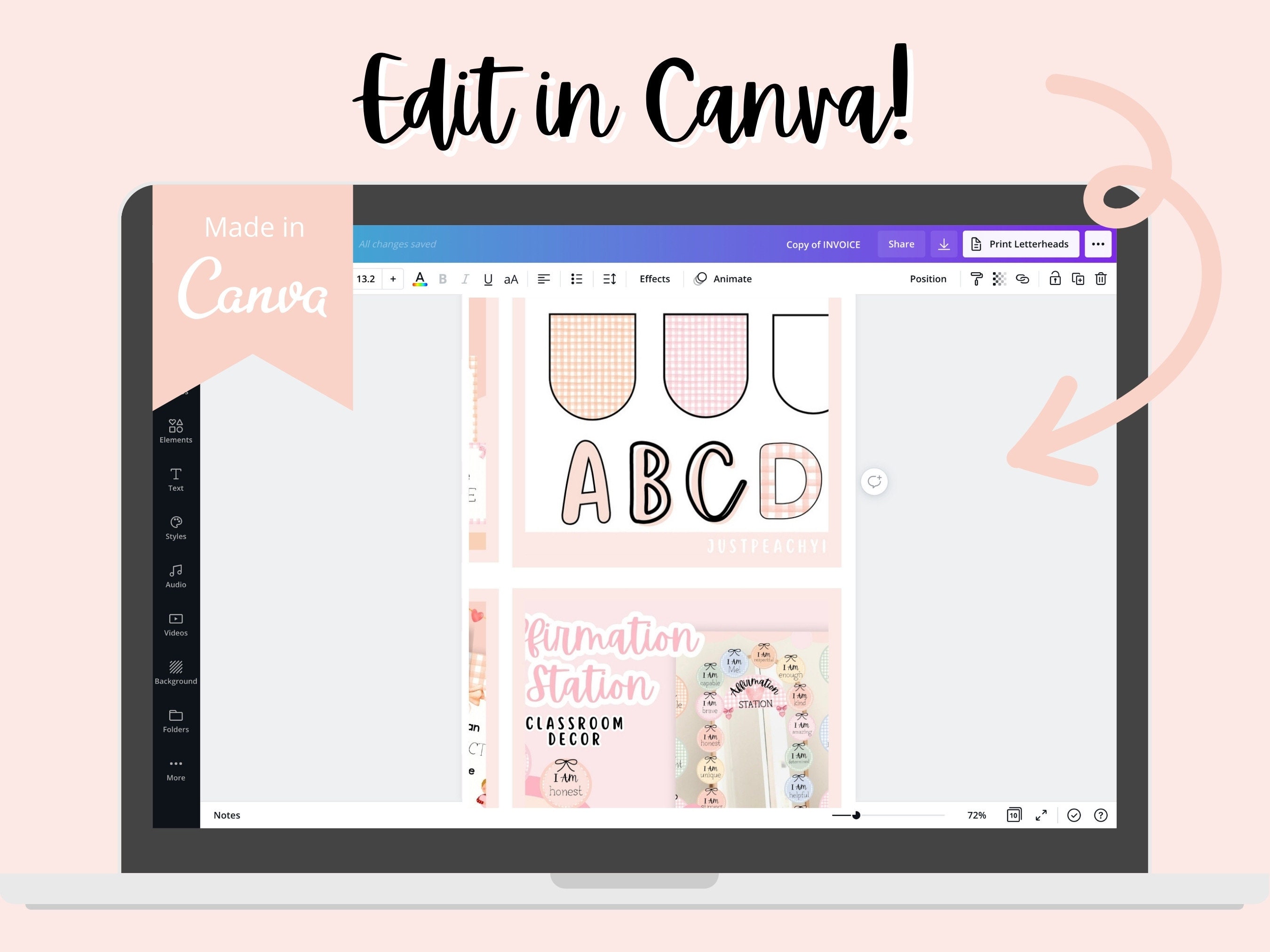 Gingham Bows Classroom Decor Bundle | Teacher Printable (digital ...