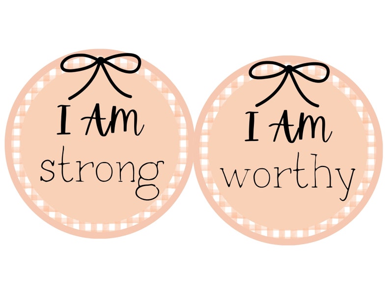 Classroom Affirmation Station Set in Gingham and Bows Theme Soft ...