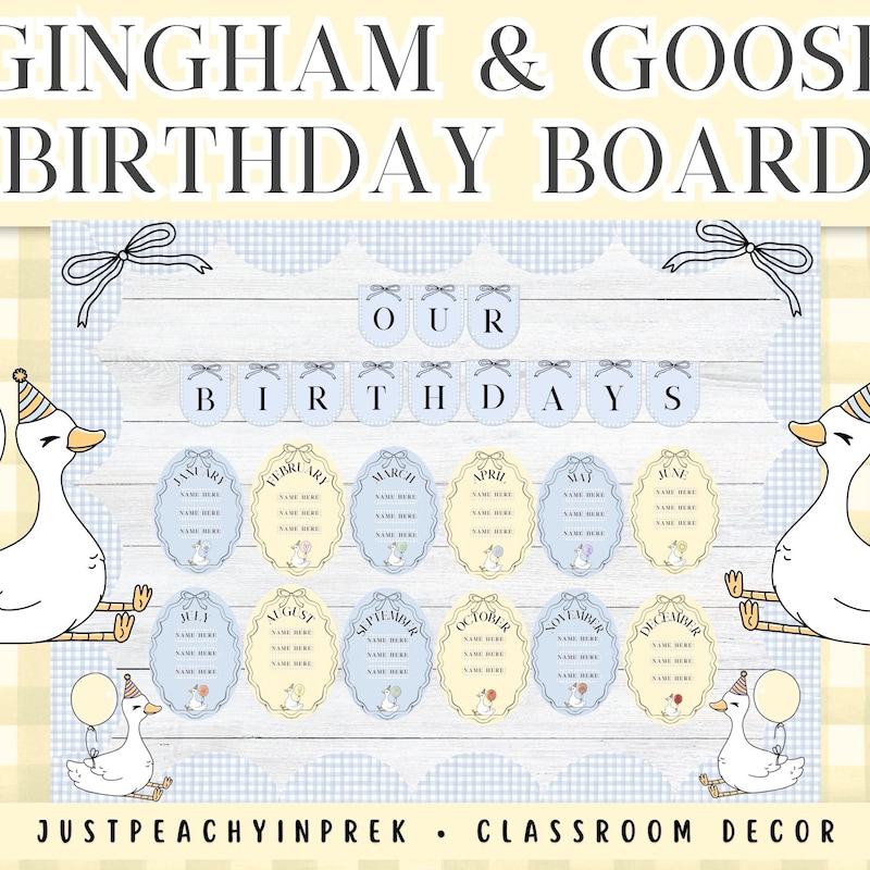 Goose Wall Art Gingham - Etsy