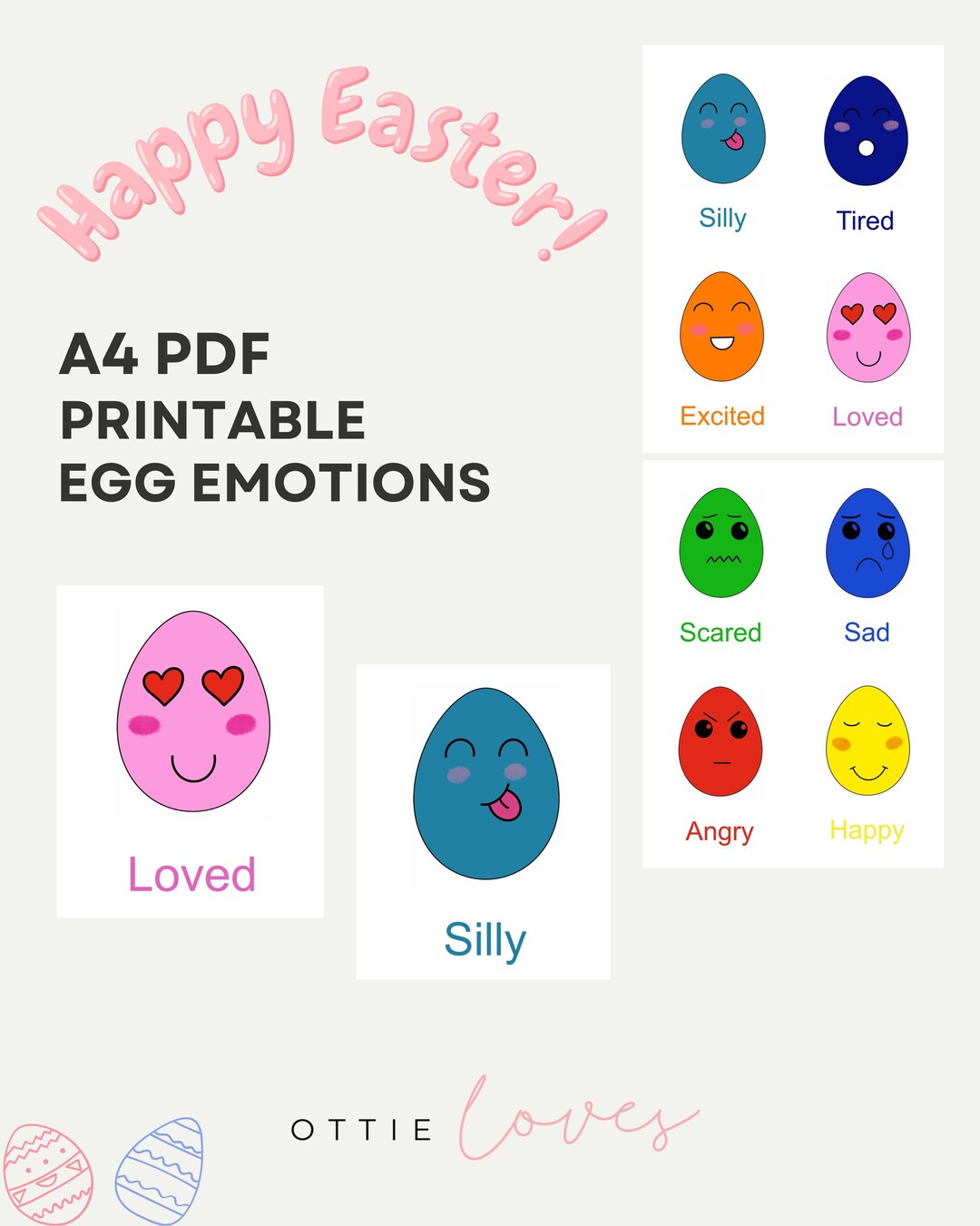 Easter Egg Emotion Printouts - Etsy
