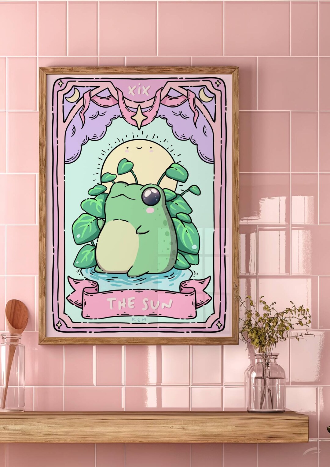 Kawaii Frog Tarot Card Print | Cute Tarot Card Art | Kawaii Art - Etsy