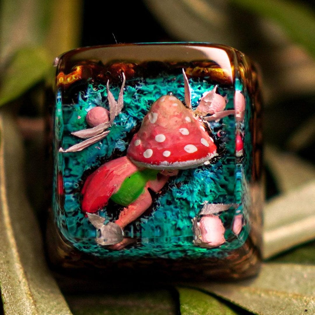 Handmade Resin Keycap, Pink Keycap for Mechanical Keyboard, Cherry Mx ...