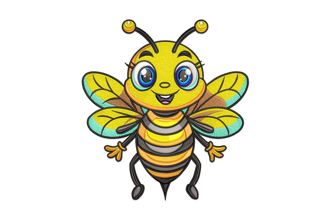 Cute Bee Embroidery Design, Cute Bee Applique Machine Embroidery Design ...