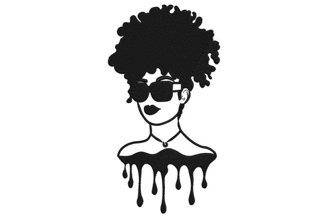 Afro Girl Embroidery Design: African Woman Machine Embroidery File - Etsy