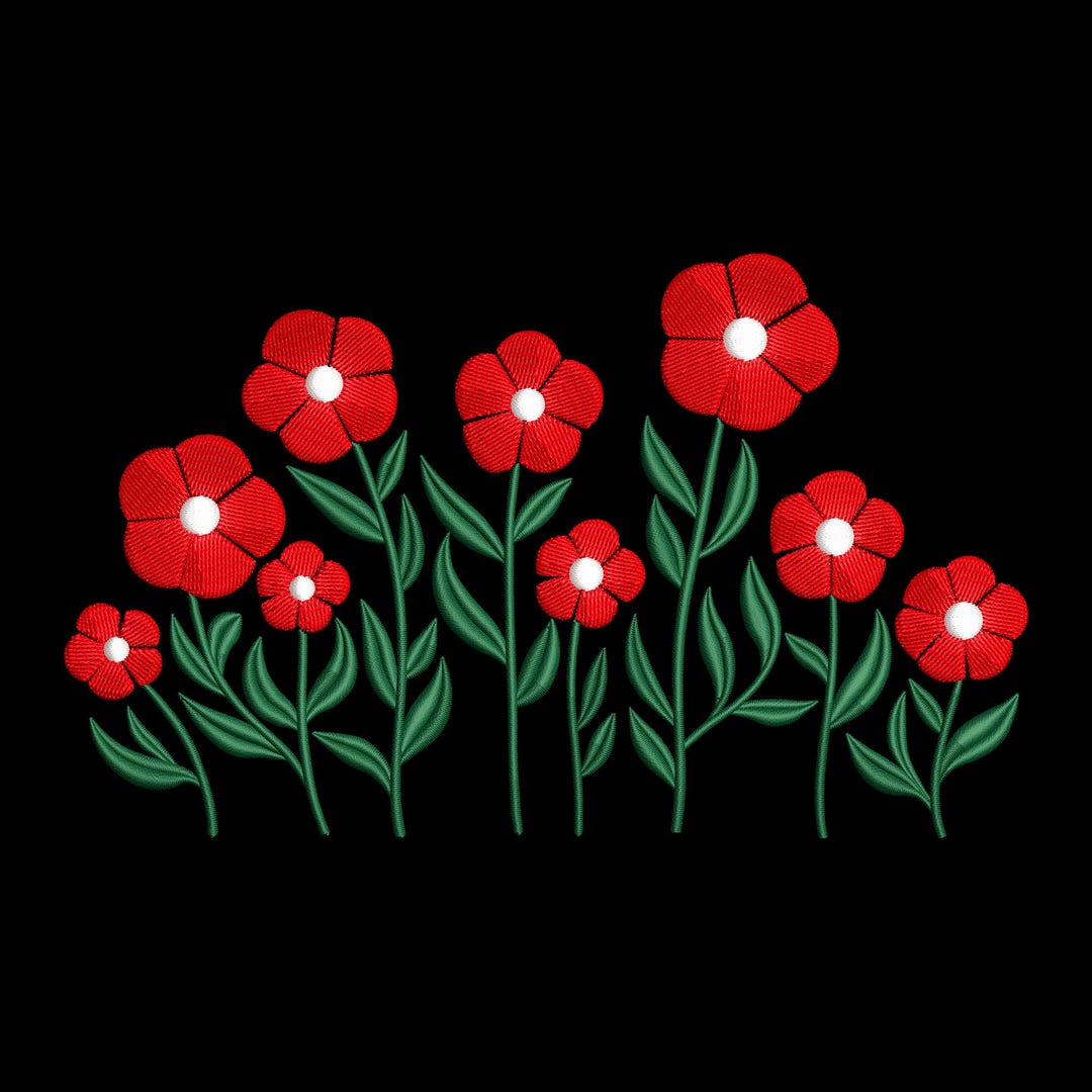 Wildflower Meadow Embroidery Design: Daisy & Clover PES File - Etsy