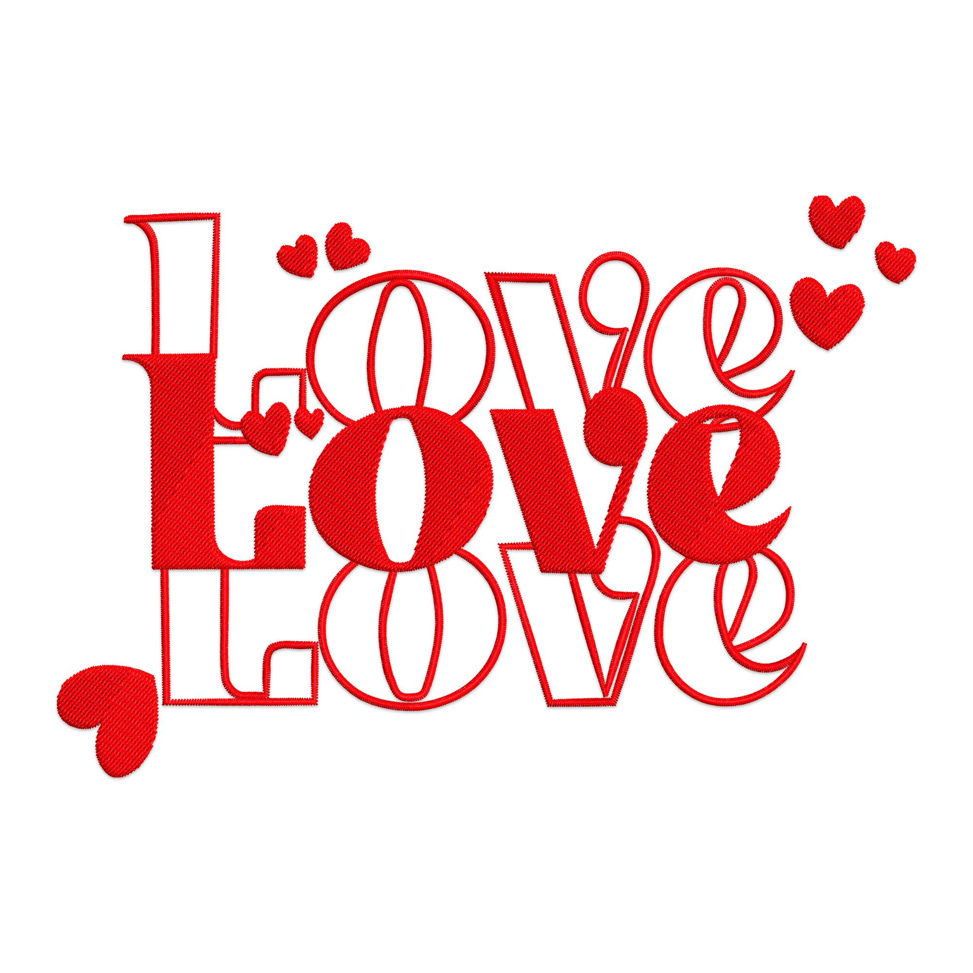 Love Hearts Machine Embroidery Design (digital Download) - Etsy