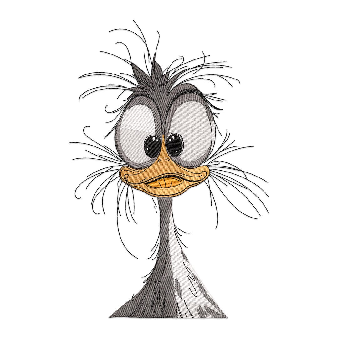 Funny Frazzled Duck Embroidery Design, Cartoon Animal (PES, DST, EXP ...