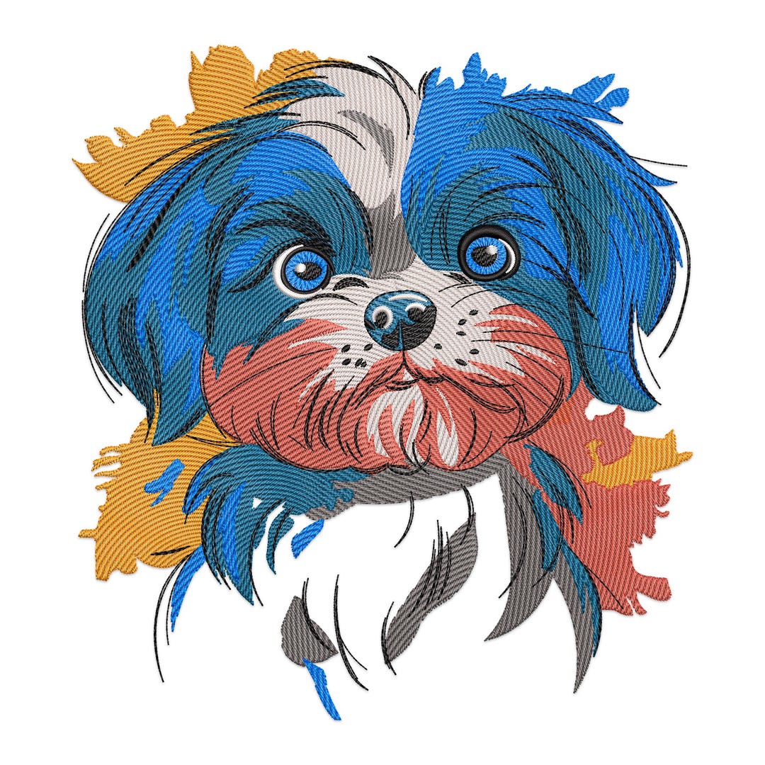 Dog Face Embroidery Design, Dog Machine Embroidery Design, Aussie Puppy ...
