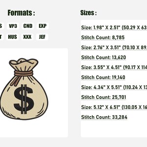 Money Bag Embroidery Design, Money Bag Silhouette Machine Embroidery ...