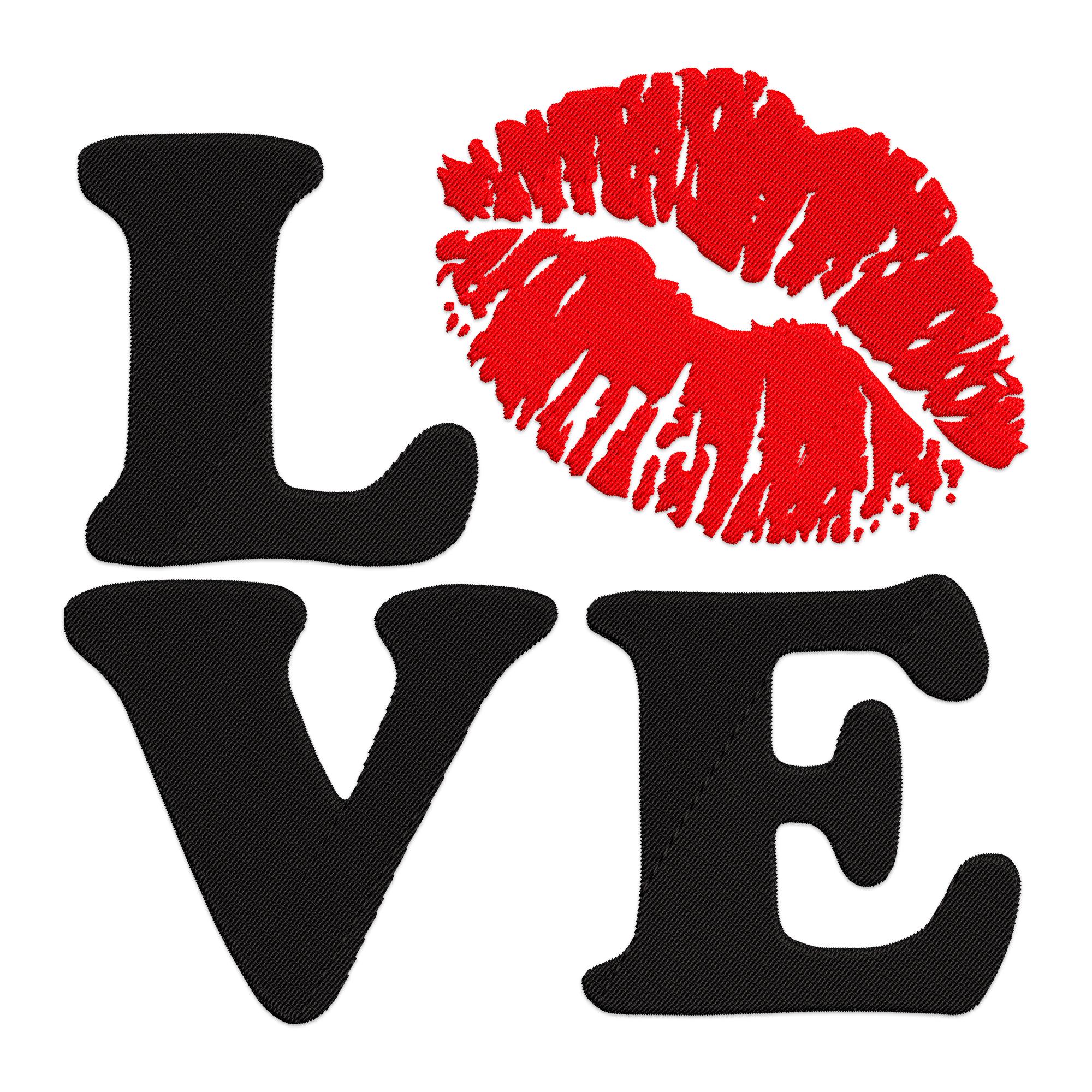 Red Lips Love Embroidery Design, Valentine's Day (digital Download) - Etsy