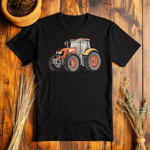 Tractor Embroidery Design, Orange Farm Tractor Machine Embroidery ...