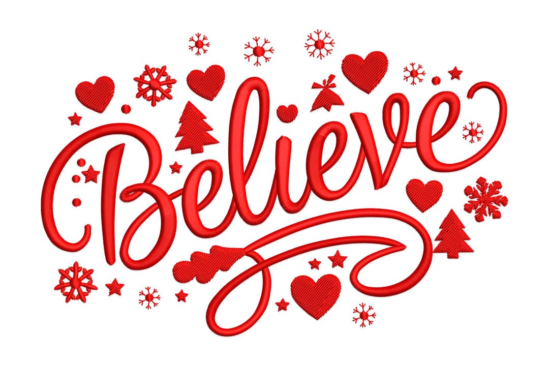 Christmas Believe Embroidery Design: Snowflake Tree (PES, DST, EXP) - Etsy