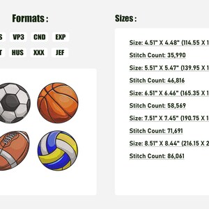 Sports Balls Embroidery Design, Machine Embroidery File - Etsy