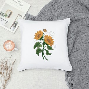 Sunflower Embroidery Design, Sunflower With Leaf Machine Embroidery ...