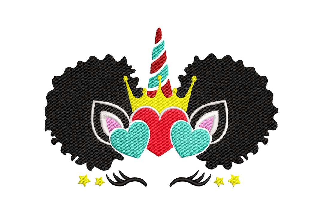 Unicorn Girl Head Embroidery Design, Unicorn Face Machine Embroidery ...