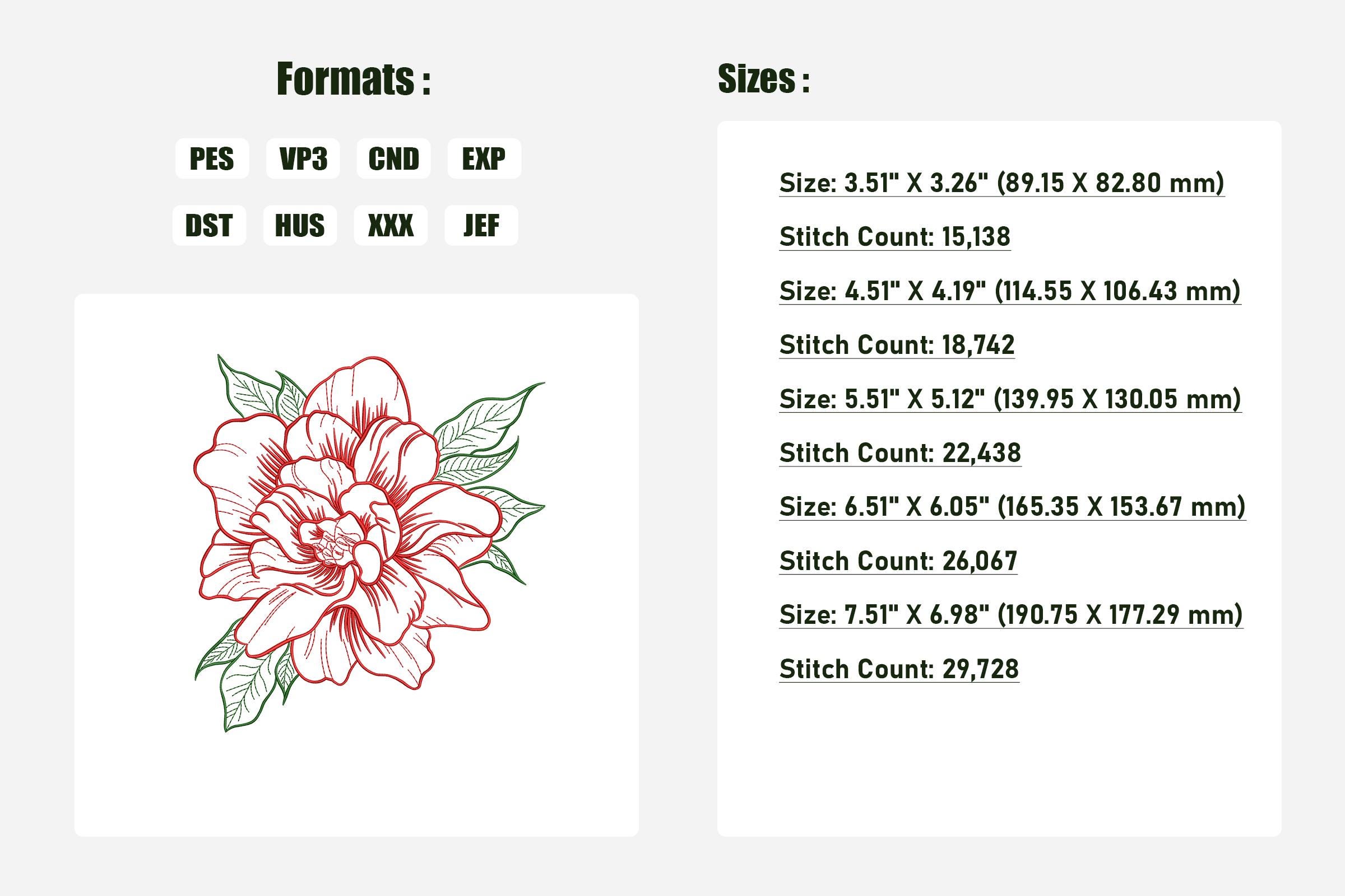 Wildflower Meadow Embroidery Design, Floral Outline (PES Fil) - Etsy