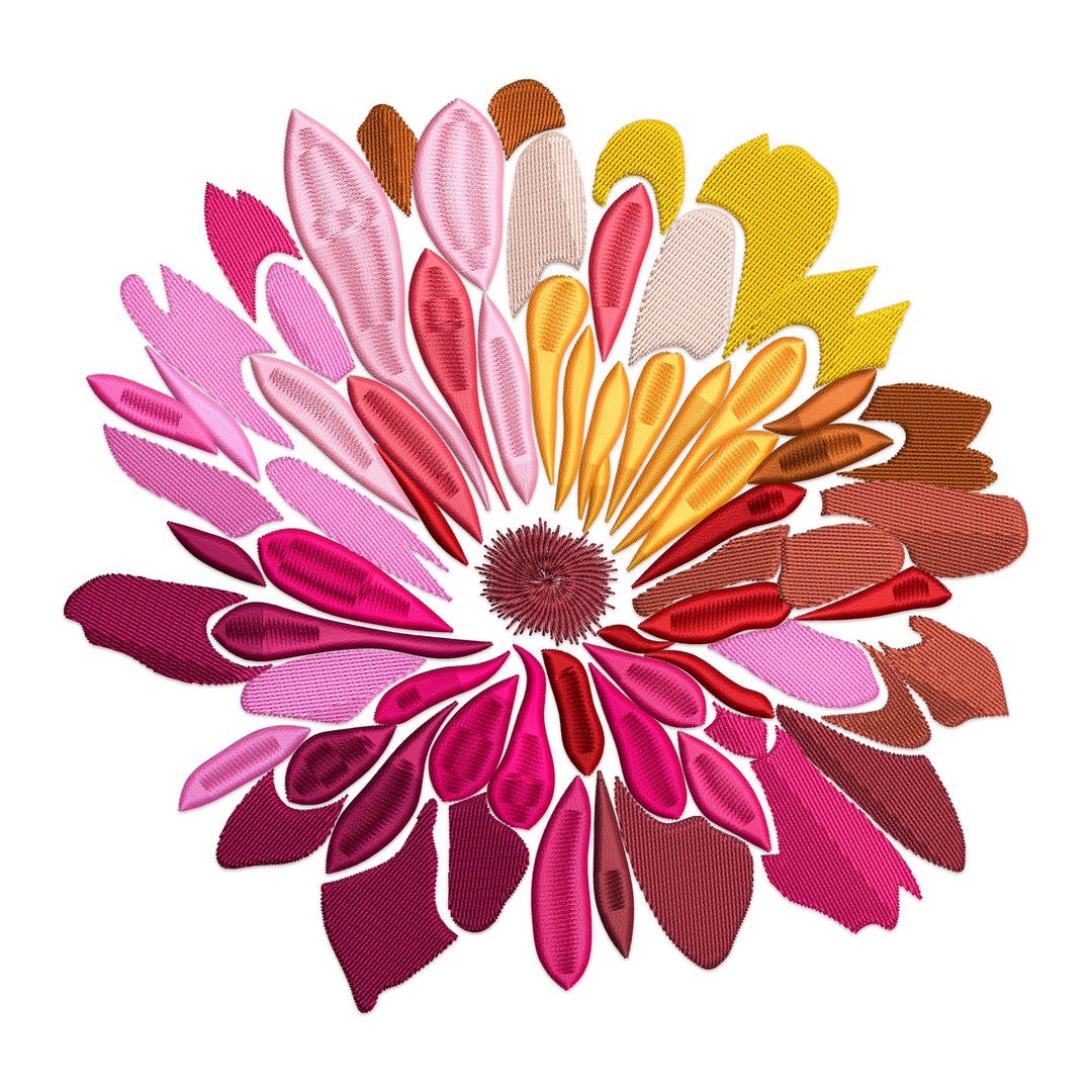 September Aster Flower Embroidery Design: Floral Machine Embroidery ...