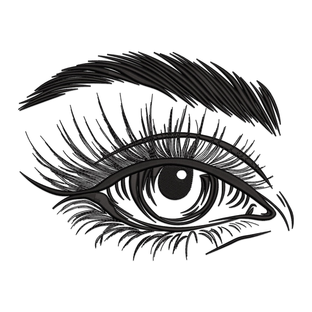 Woman's Eyes Embroidery Design, Beautiful Women Eyes Machine Embroidery ...
