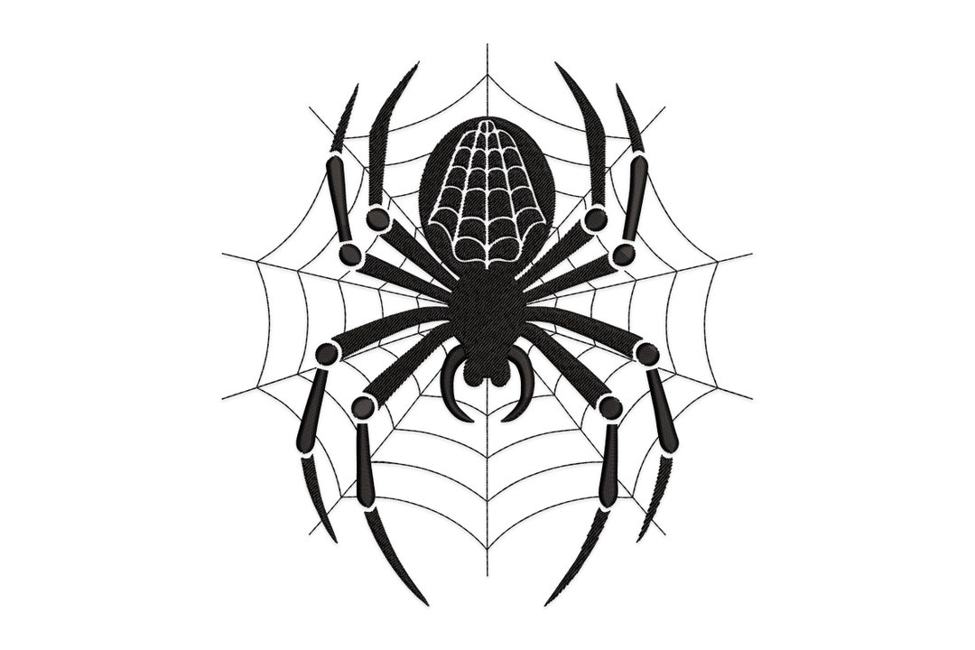 Spider Embroidery Design, Split Spider Web With Spider Web Machine Embroidery Design, Halloween ...