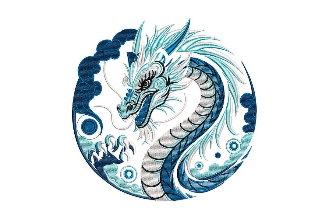 Dragon Embroidery Design, Mystic Dragon Machine Embroidery Design ...