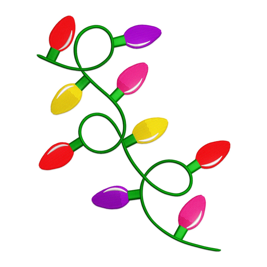 Christmas Light Embroidery Design, String Christmas Lights Machine ...