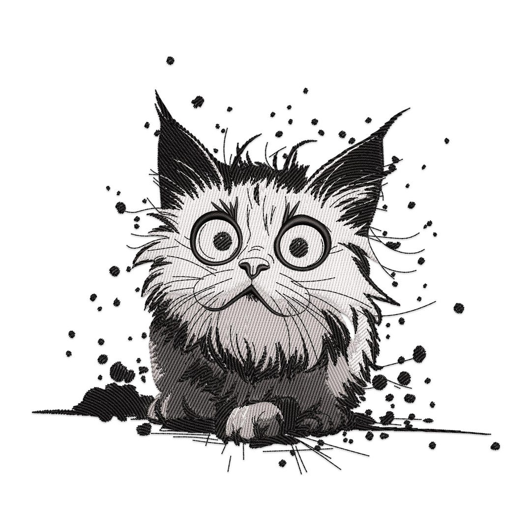 Cat Face Embroidery Design, Crazy Cat Face Machine Embroidery Design ...