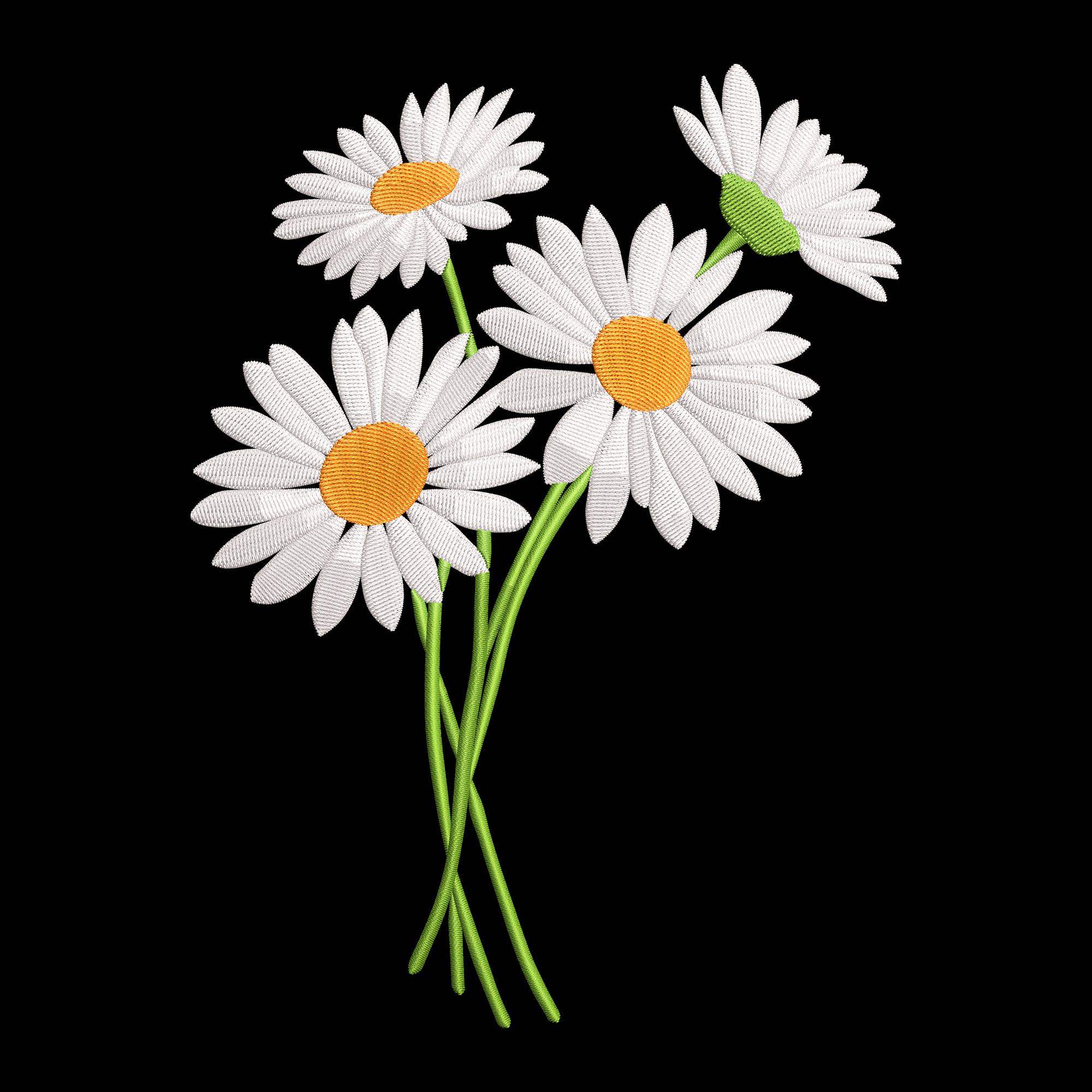 Wildflower Meadow Embroidery Design: Daisy Bouquet PES File (digital ...