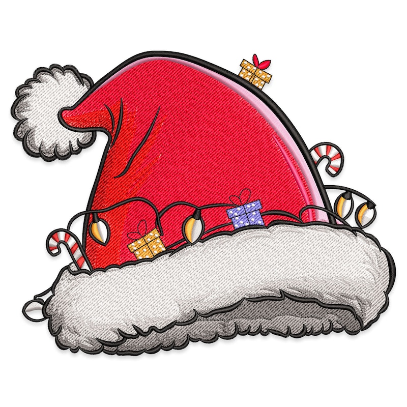 Santa Hat Embroidery - Etsy