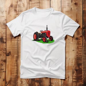 Tractor Embroidery Design, Red Farm Tractor Machine Embroidery Design ...