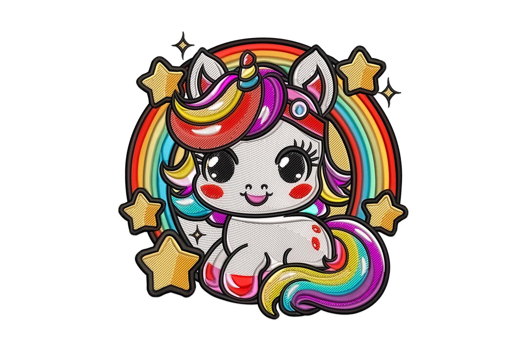 Unicorn Embroidery Design, Cute Baby Girl Unicorn Machine Embroidery ...