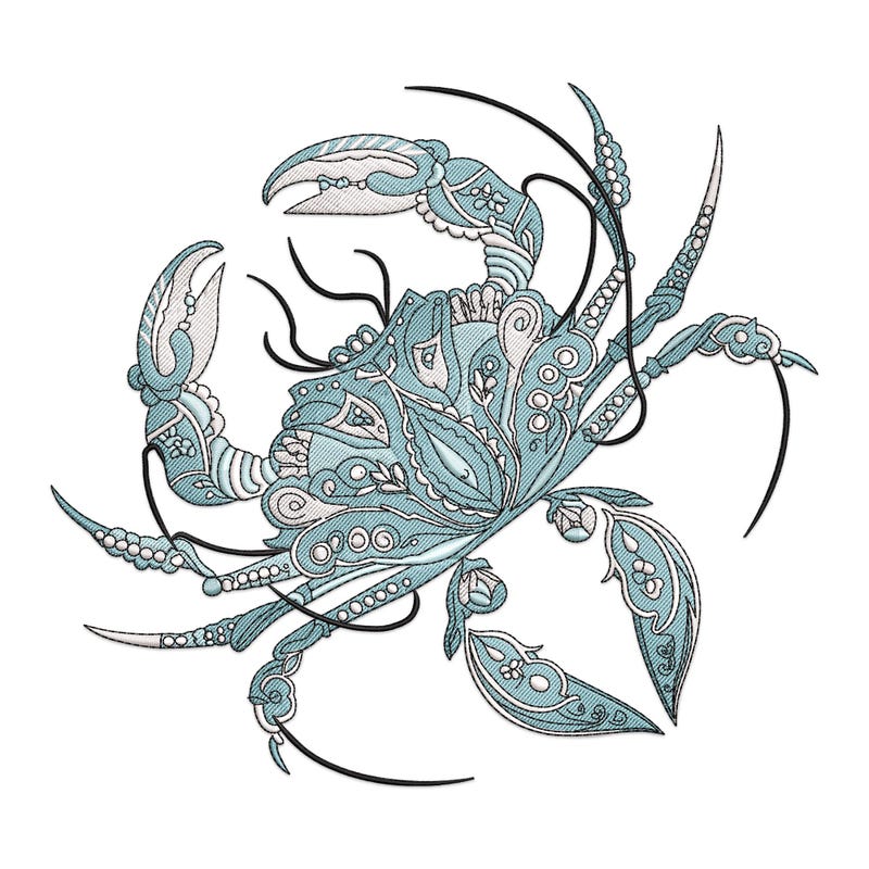 Embroidery Blue Crab File - Etsy
