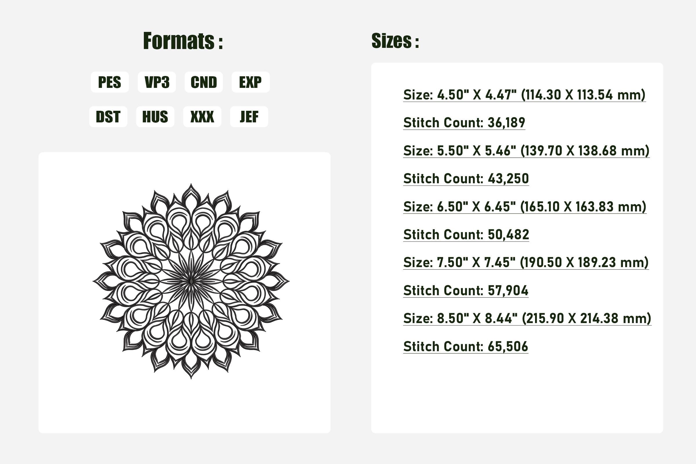 Mandala Lace Embroidery Design, Floral Ornament (PES, DST, EXP) - Etsy