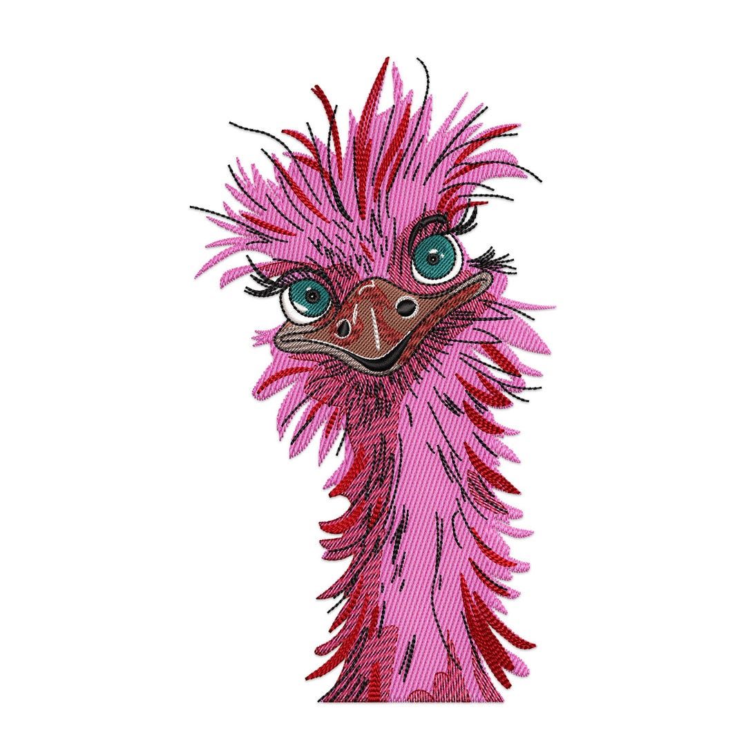 Ostrich Embroidery Design, Ostrich Bird Machine Embroidery Design ...