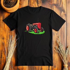 Tractor Embroidery Design, Red Farm Tractor Machine Embroidery Design ...