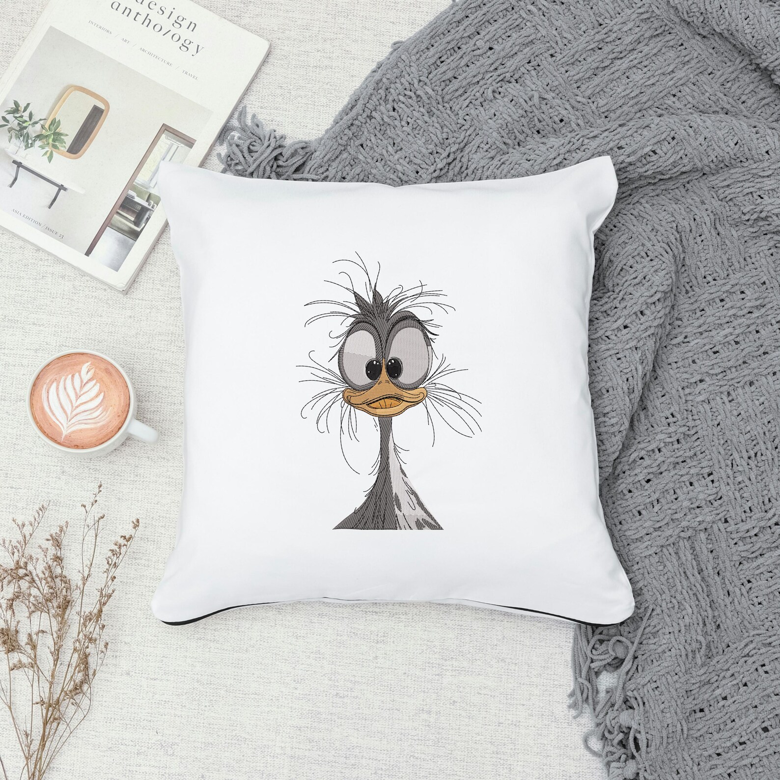 Funny Frazzled Duck Embroidery Design, Cartoon Animal (PES, DST, EXP ...