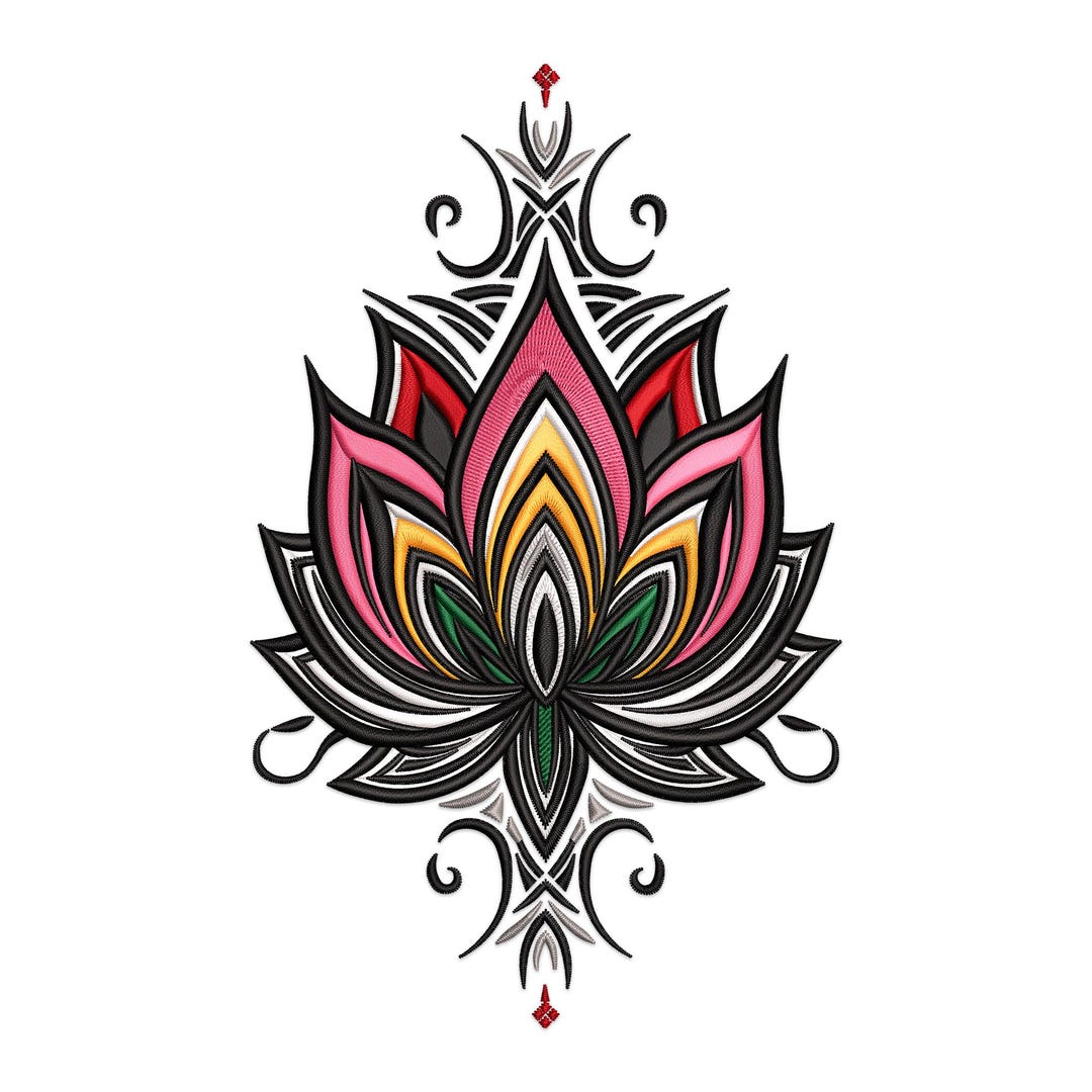 Lotus Flower Embroidery Design, Floral Art (PES File) - Etsy