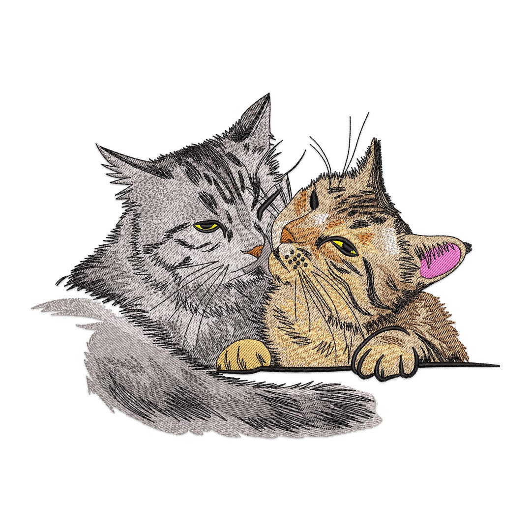 Cats Embroidery Design, Cats Lover Machine Embroidery Design, Love Cat ...