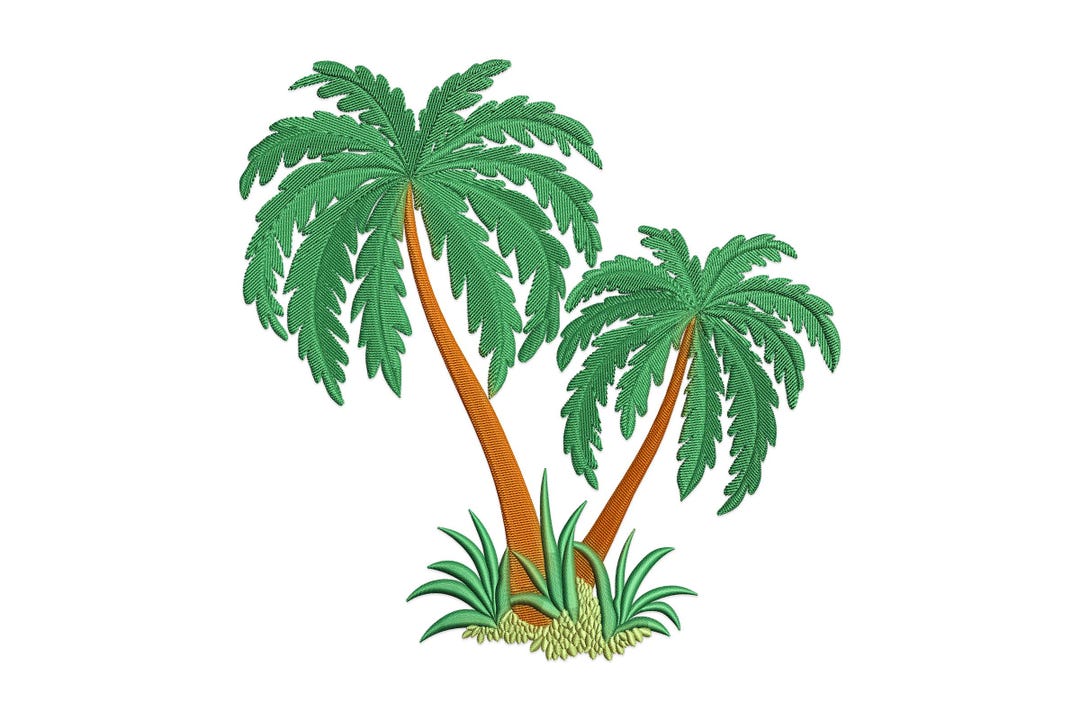 Tropical Coconut Palm Tree Embroidery Design (multi Format Files) - Etsy