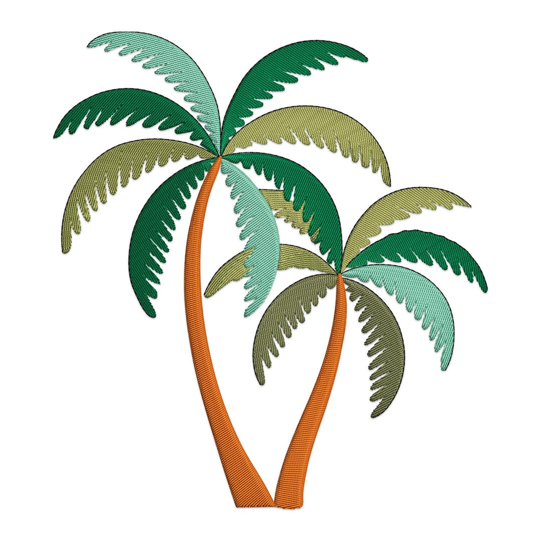 Palm Tree Embroidery Design, Two Mini Trees Summer Tropical Machine ...