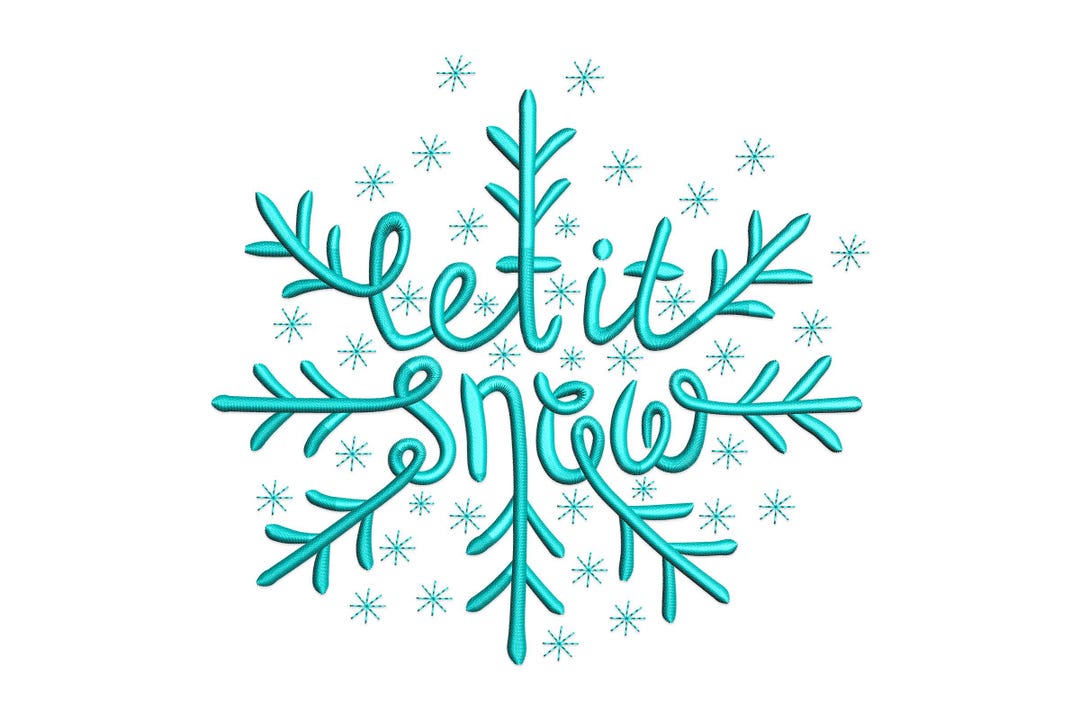 Let It Snow Snowflake Embroidery Design: Christmas PES File - Etsy