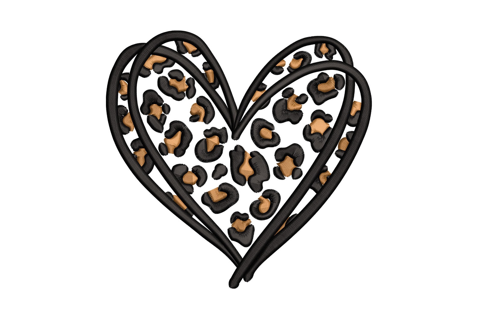 Leopard Heart Embroidery Design, Valentine Day Leopard Heart Print ...