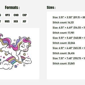 Unicorn Embroidery Design, Cute Baby Girl Unicorn Machine Embroidery ...