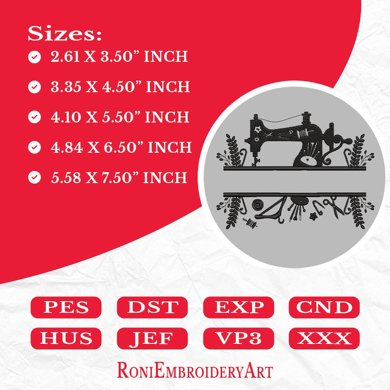 Vintage Sewing Machine Floral Embroidery Design (digital Download) - Etsy