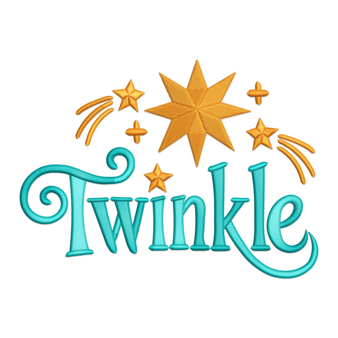 Twinkle Star Embroidery Design: Celestial Word (digital Download) - Etsy